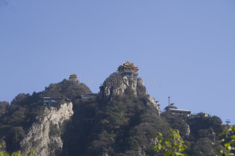 Buildings on the Mountaintop Stock Image - Image of tree, fortification ...