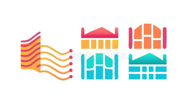 Buildings with Moving Lines, Dynamic Architecture Urban Flow, Vector ...