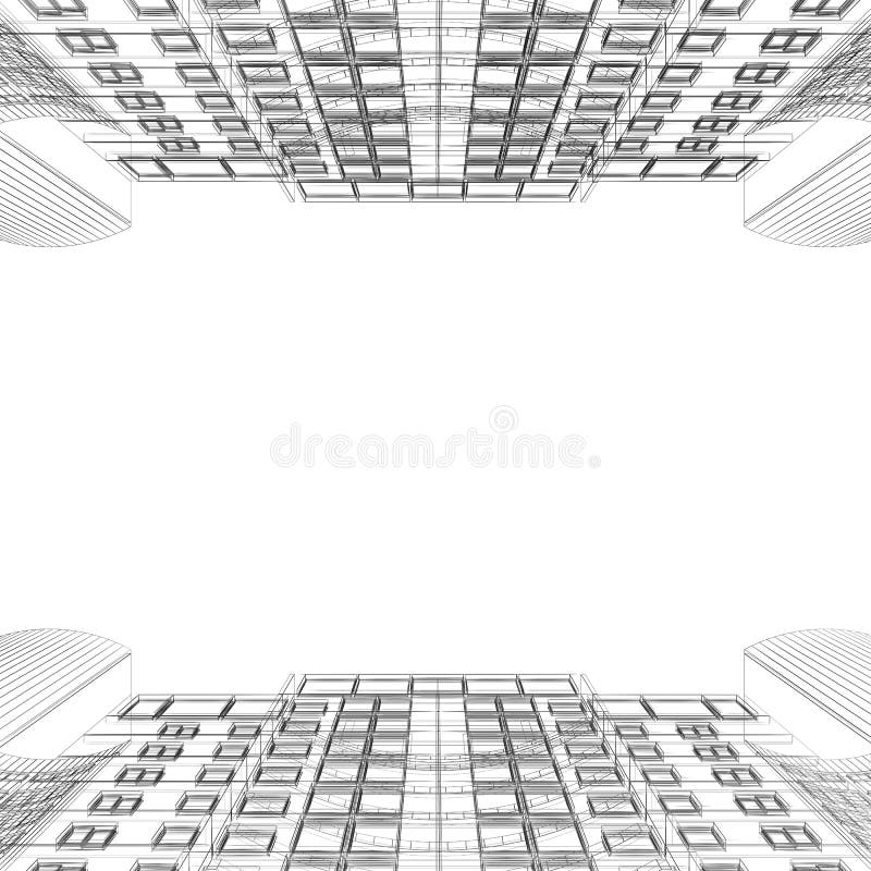 Two opposite buildings stock illustration. Illustration of background ...