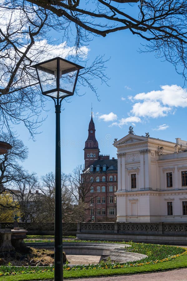 Buildings and Park in Central Lund Sweden during Early Spring Stock ...
