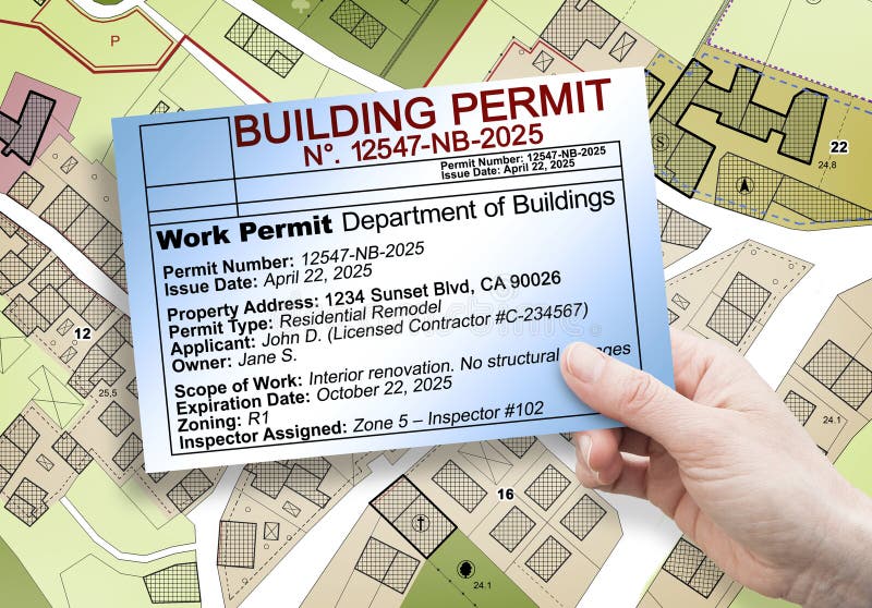 BUILDINGS PERMIT CONCEPT with GENERAL URBAN PLAN and CADASTRAL MAP ...