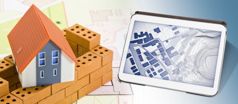 Buildings Permit Concept with Imaginary Cadastral on Digital Tablet ...