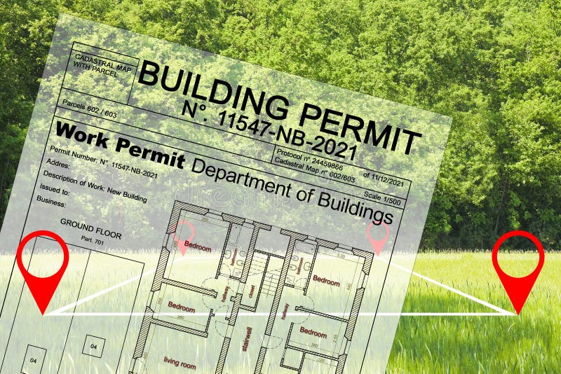 Buildings Permit Project Concept with Residential Building Construction ...