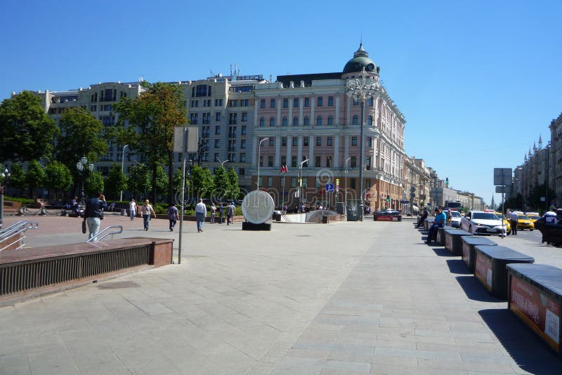 Buildings in the Pushkin Square in Moscow Editorial Photo - Image of ...