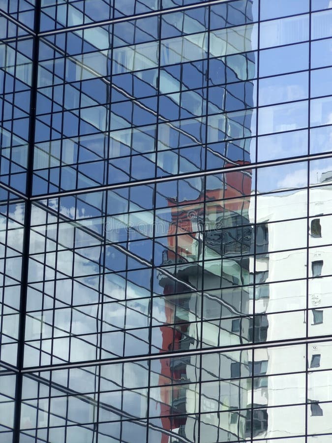 Buildings Reflected in Glass Stock Image - Image of windows, glass ...