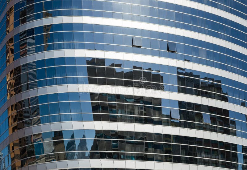 Buildings Reflected in Windows of Office Building Stock Photo - Image ...