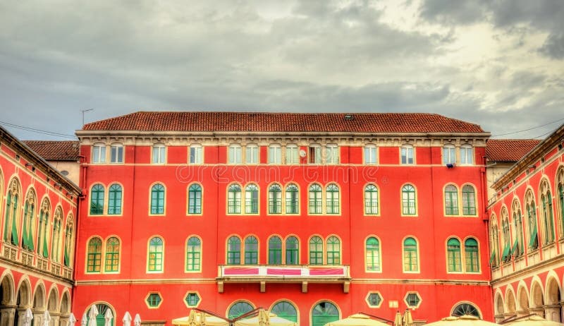 Buildings on Republic Square in Split Stock Photo - Image of adriatic ...