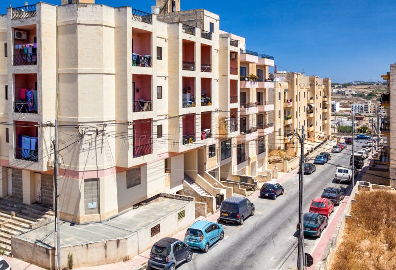 Buildings in Resort Bugibba, Malta Editorial Photography - Image of ...