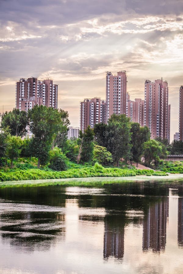 Buildings in riverside stock photo. Image of building - 45860726