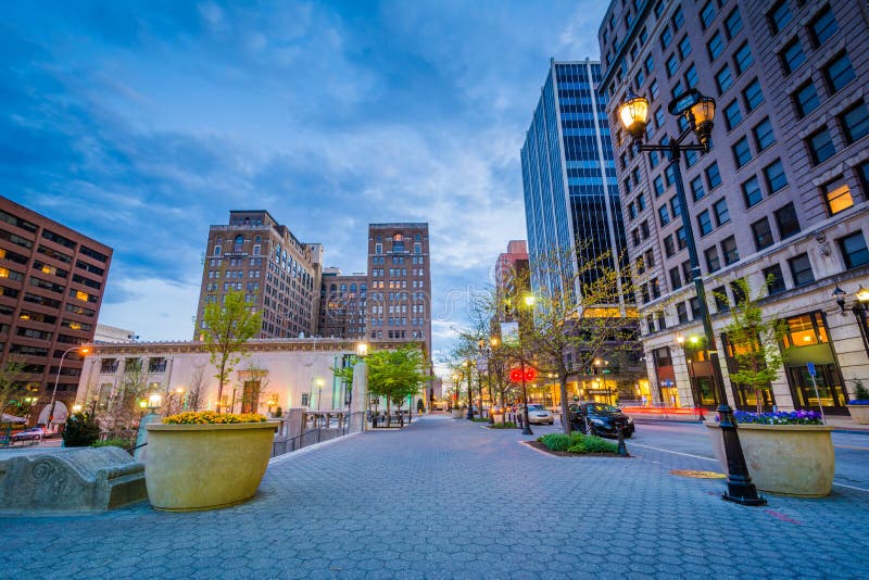 Buildings at Rodney Square at Night, in Wilmington, Delaware Editorial ...