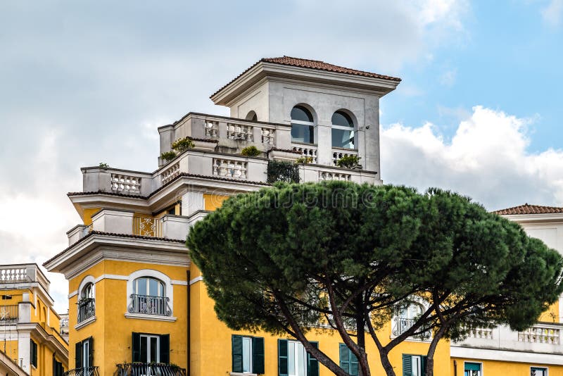 Buildings of Rome stock image. Image of columns, terraces - 136559017