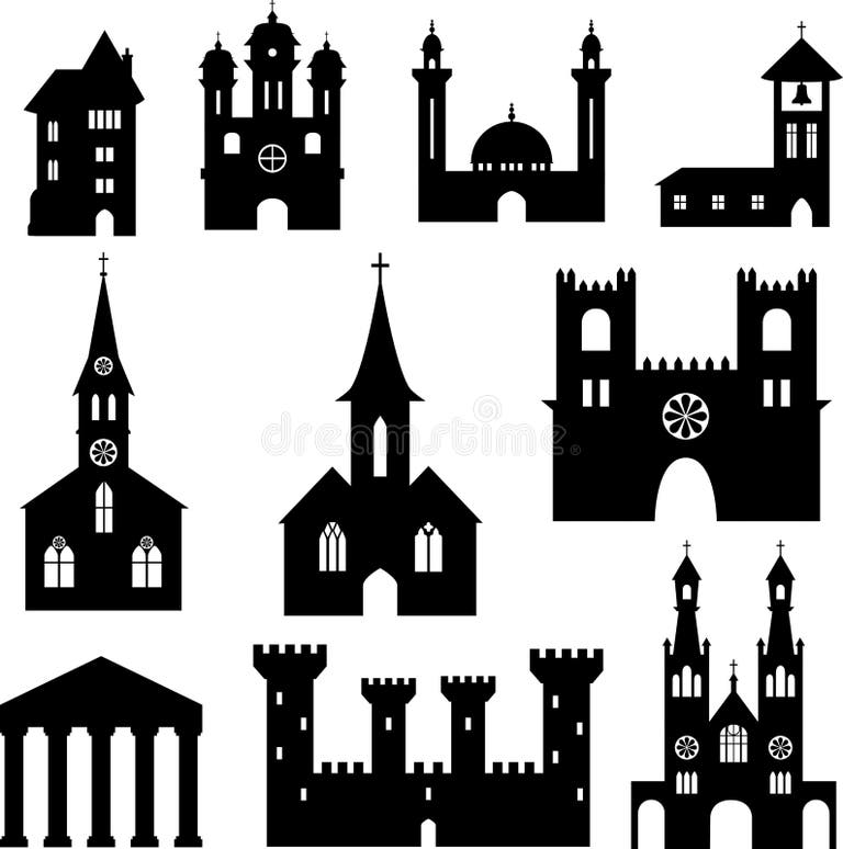 Black Simple Buildings Silhouette Stock Illustrations – 728 Black ...