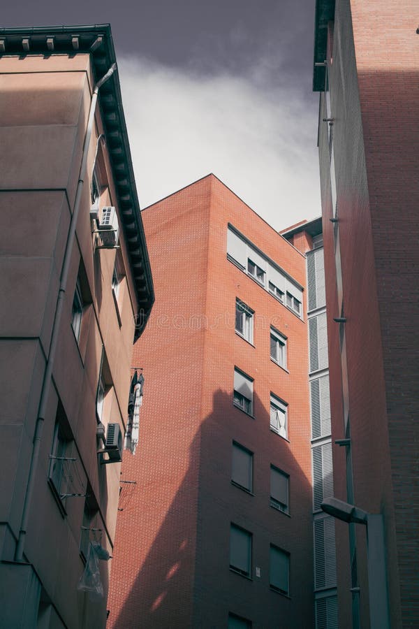 Buildings with Shadows and Sun. Stock Photo - Image of street, building ...