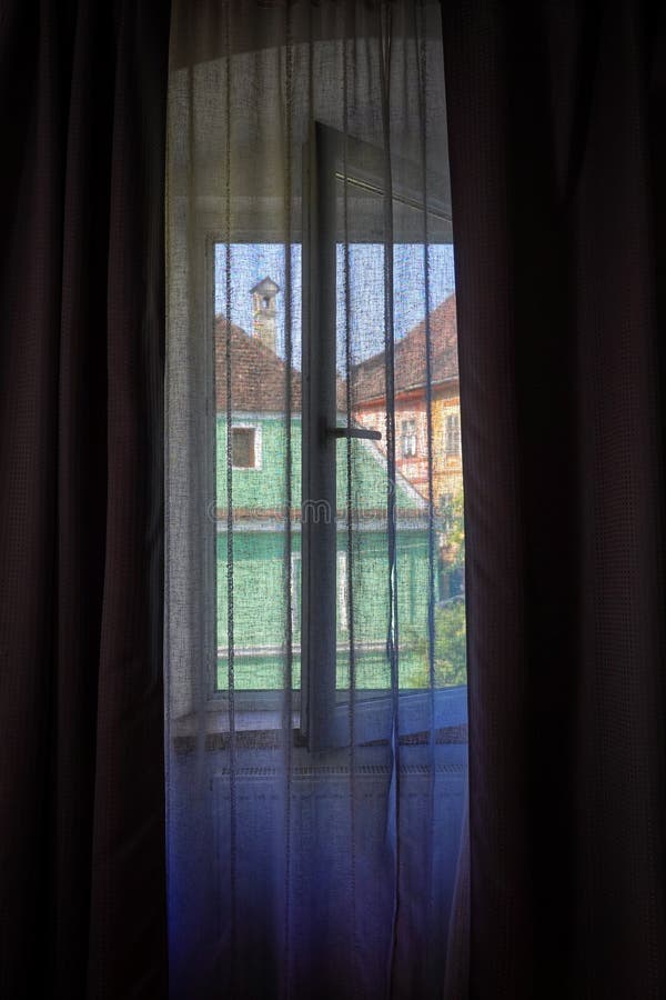 Buildings of Sighisoara Seen through the Hotel Window Stock Photo ...