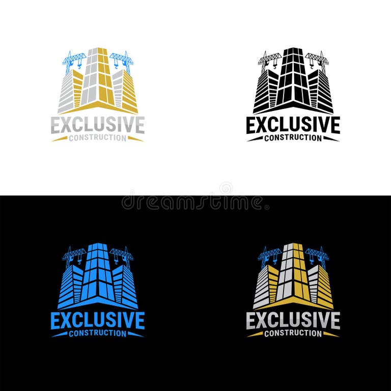 Under Construction Buildings Exclusive Construction Logo Design Stock Illustration ...