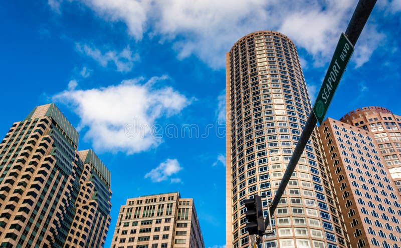 Buildings and Street Sign in Boston, Massachusetts. Stock Photo - Image ...