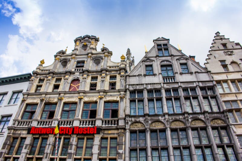 Buildings in Antwerp, Belgium Stock Image - Image of landmarks, streets ...