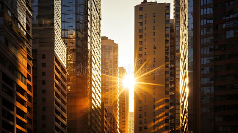 Buildings sun patterns stock illustration. Illustration of light ...