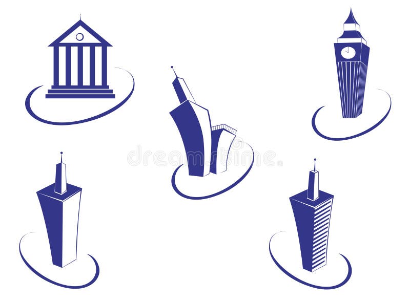 Ancient buildings symbols stock vector. Illustration of mansion - 11600663