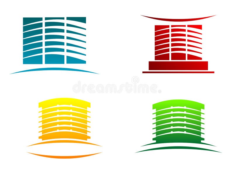 Ancient buildings symbols stock vector. Illustration of mansion - 11600663