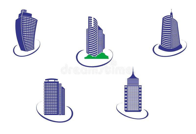 Ancient buildings symbols stock vector. Illustration of mansion - 11600663