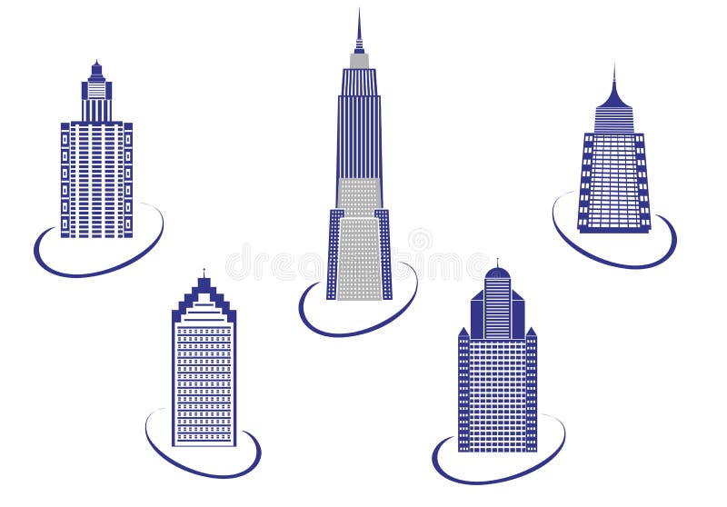 Ancient buildings symbols stock vector. Illustration of mansion - 11600663