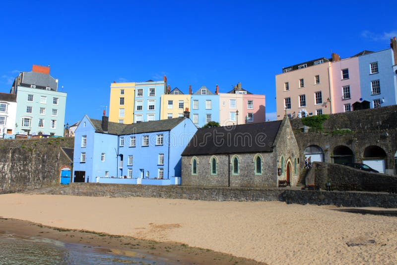 Tenby Harbour 4926 stock image. Image of tourist, architecture - 20514957