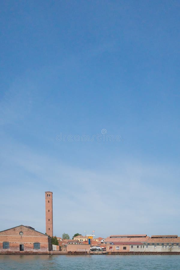 Buildings and Tower by Water, Murano, Venice, Italy Stock Image - Image ...