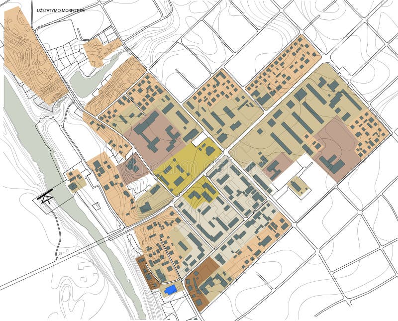 Buildings Type, 2d Scheme of Small City Stock Illustration ...