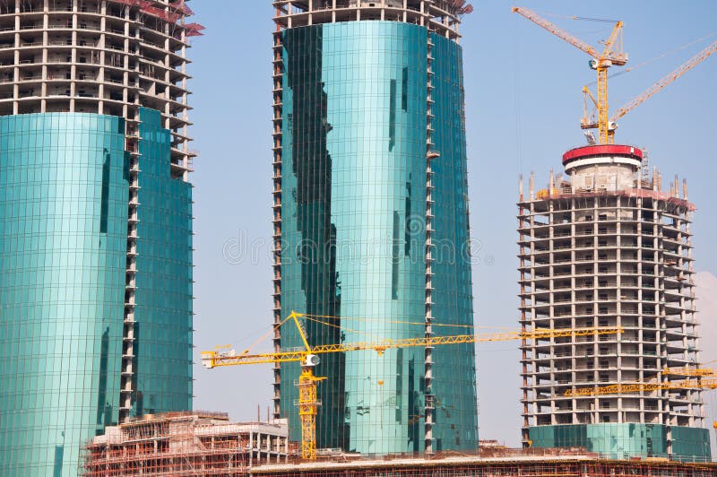 Buildings Under Construction in Bahrain. Stock Photo - Image of work ...