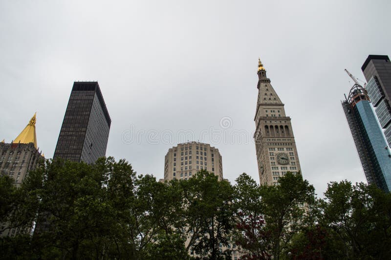 Buildings Under a Grey Sky in Manhattan, New York Stock Photo - Image ...