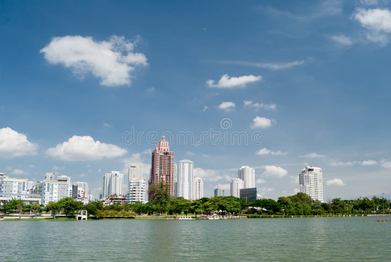 Buildings view from park stock photo. Image of environmental - 23935836