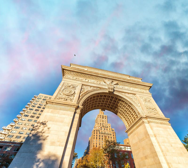 Buildings of Washington Square, Manhattan Stock Image - Image of ...