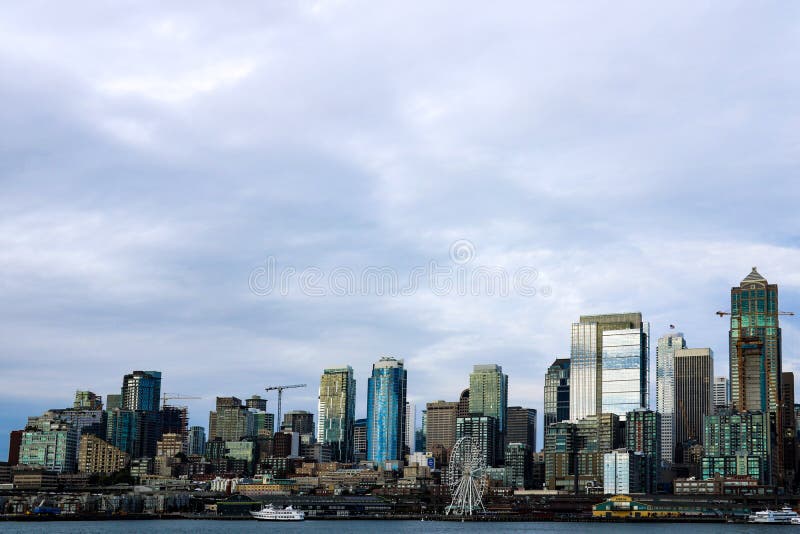 Buildings and Waterfront Attractions Elliott Bay Seattle Downtown ...