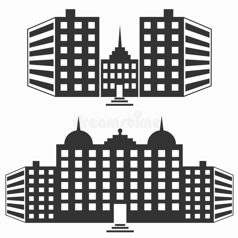 Buildings for Your Design Isolated Symbols Stock Vector - Illustration ...