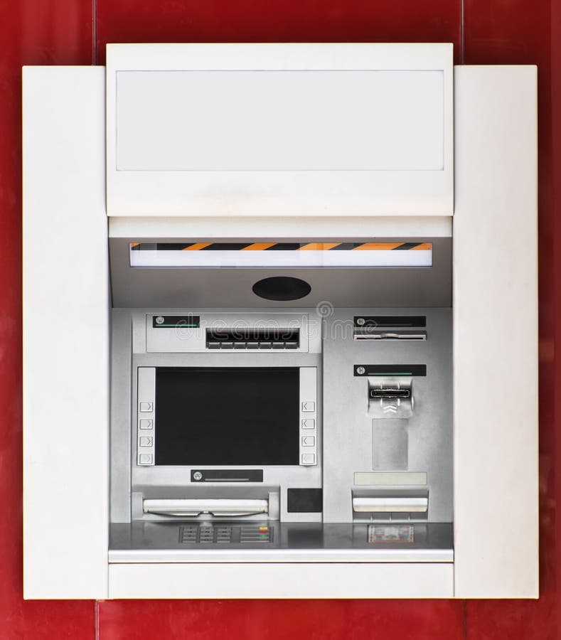 Built-in ATM machine. stock photo. Image of currency - 81395254