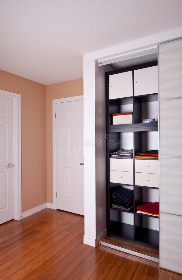 Closet with sliding doors stock image. Image of front - 28157601