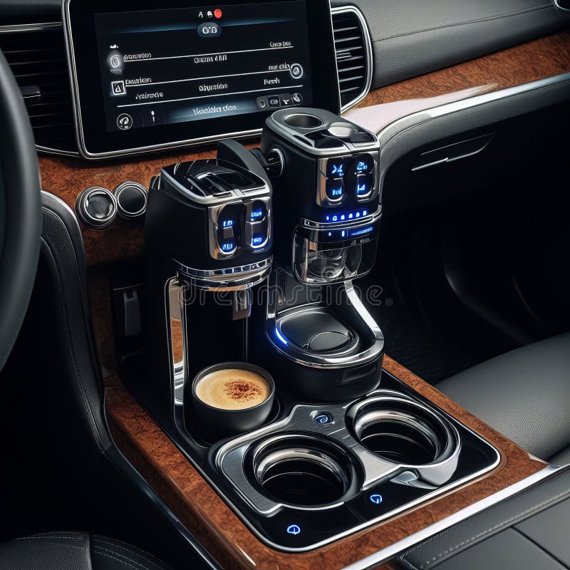 A Built in Coffee Machine Inside the Car for Fresh Br Stock Image ...