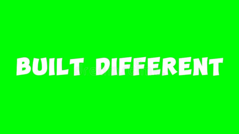 Built Different Text Green Screen Animated Video Stock Video - Video of ...