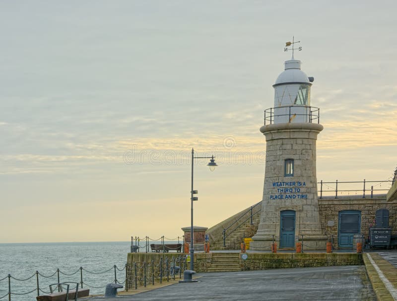 Folkestone Lighthouse from Harbour Wall. Kent, UK Editorial Photography ...