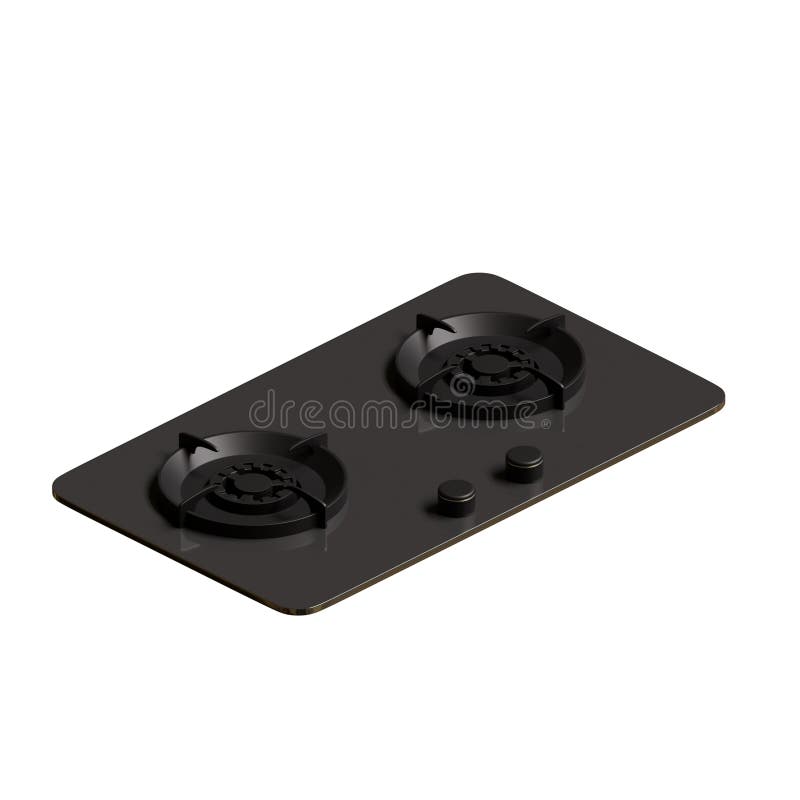 Built in Gas Hob Isometric View Stock Illustration - Illustration of ...