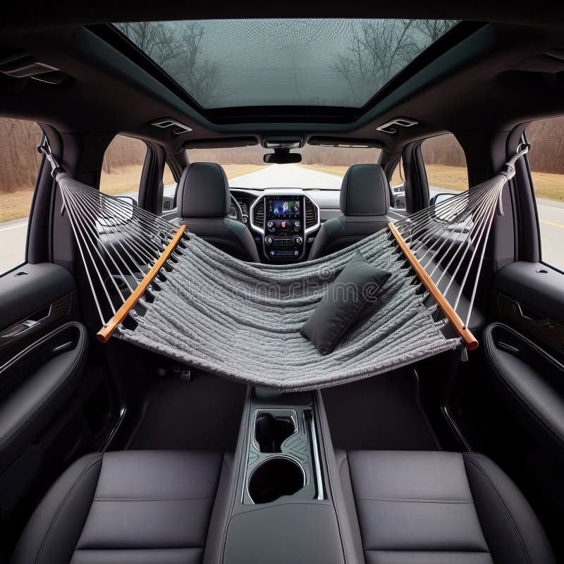 A Built in Hammock Inside the Car, for Napping or Loun Stock Photo ...