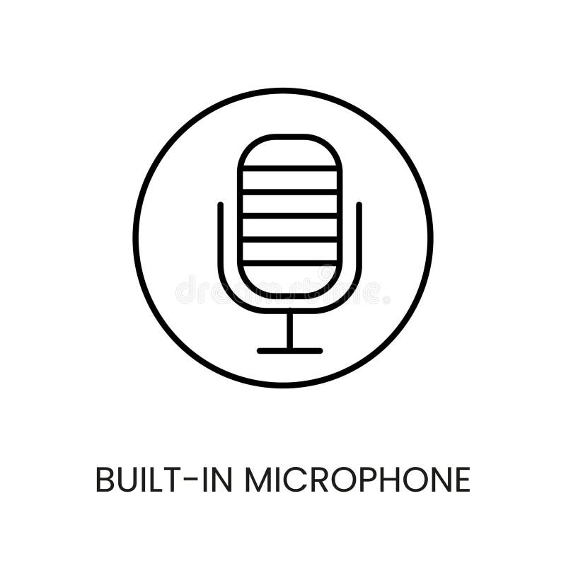 Built in Microphone Line Vector Icon for Packaging on Cctv Camera with ...