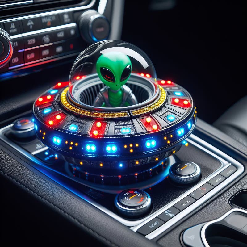 A Built in Mini Alien Spaceship Inside the Car, with B Stock Photo ...