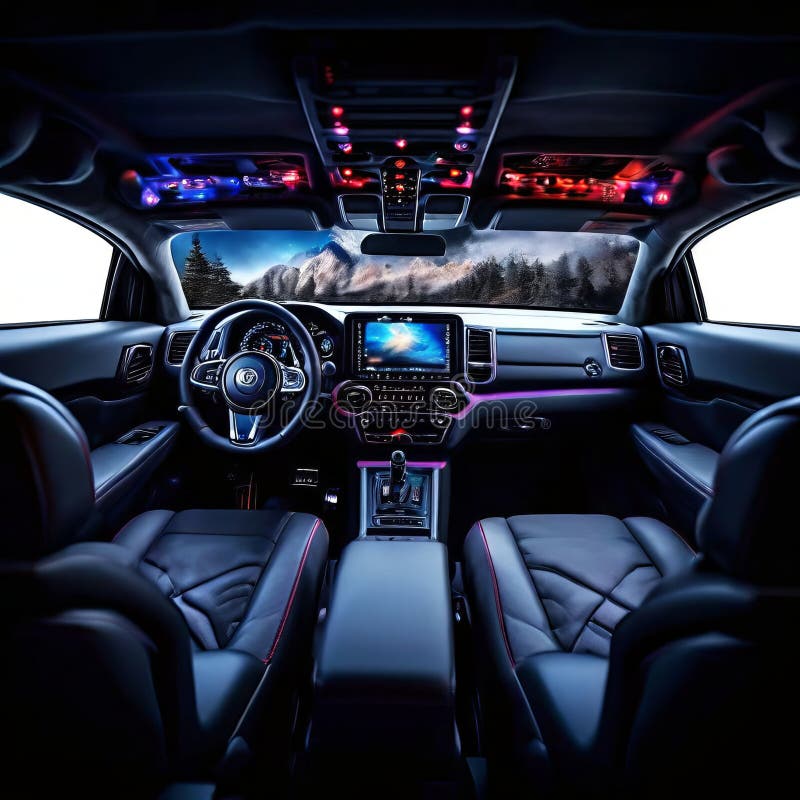 A Built in Mini Gaming Station Inside the Car with Co Stock Image ...