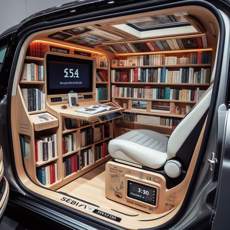 A Built in Mini Library Bookstore Inside the Car, with Stock Photo ...