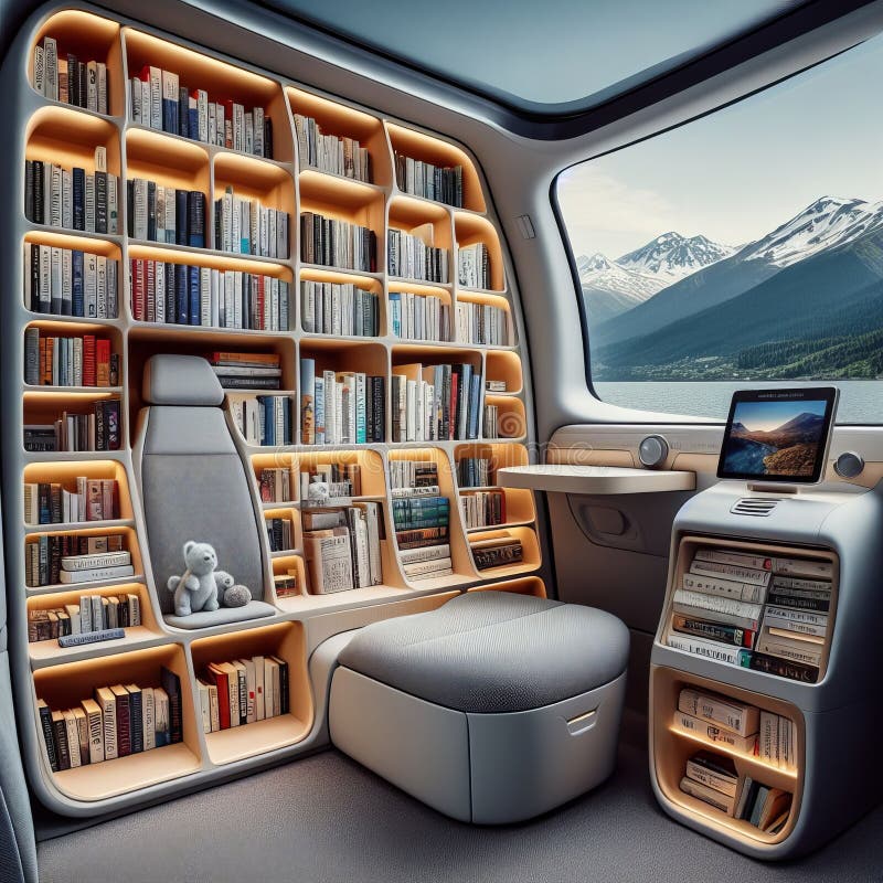 A Built in Mini Library Bookstore Inside the Car, with Stock Photo ...