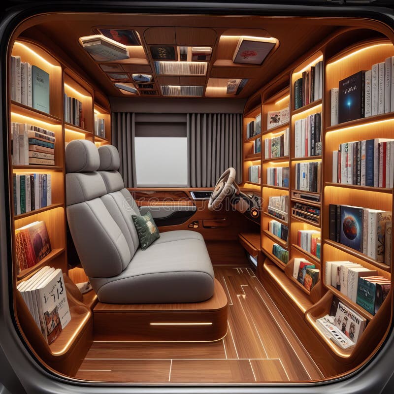 A Built in Mini Library Bookstore Inside the Car, with Stock Photo ...