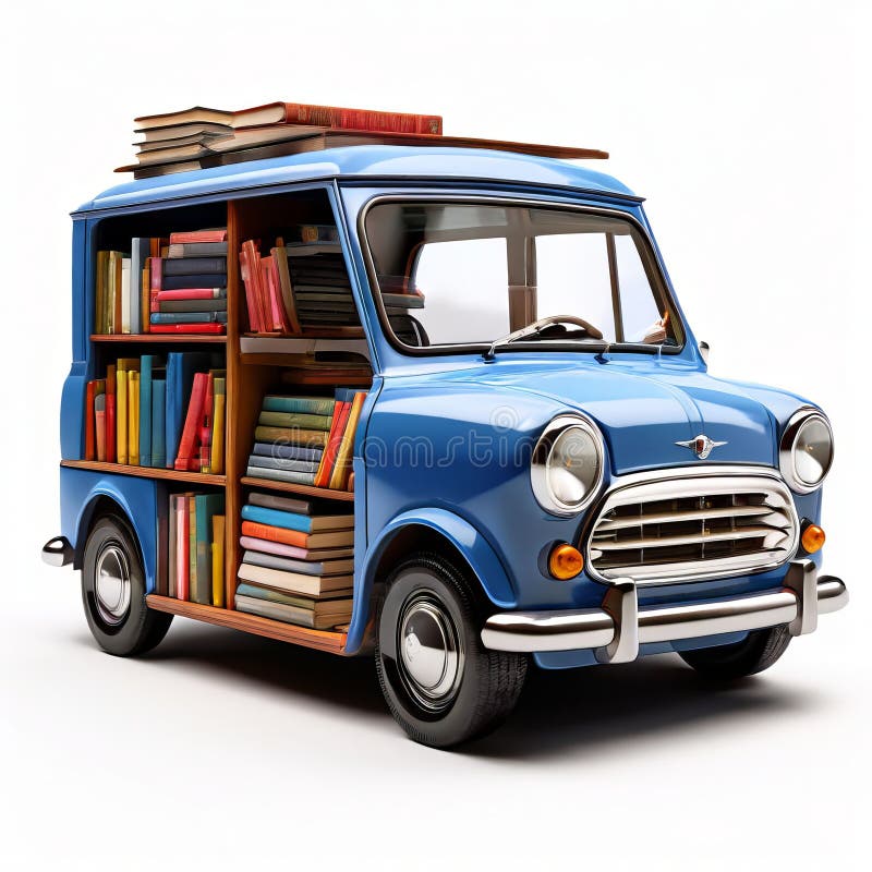 A Built in Mini Library Inside the Car with a Collecti Stock Image ...
