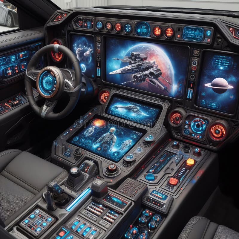 A Built in Mini Space Station Inside the Car, with Con Stock ...